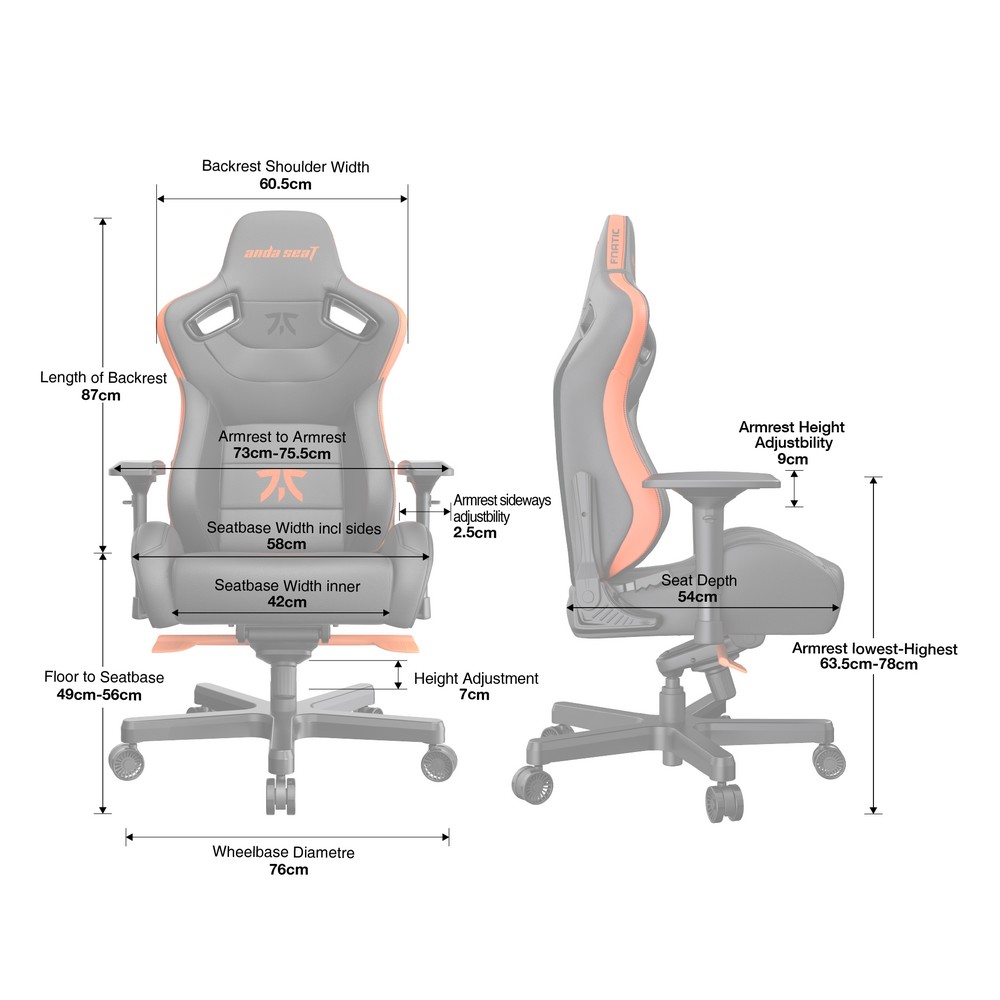 Кресло игровое Anda Seat Fnatic Edition size XL Black/Orange - 800886 ...