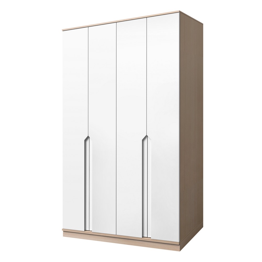 Шафа розпашна ШР 4 МДФ E-line 1500 мм 600 мм 2600 ДСП Білий гладкий ...